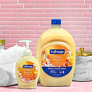 Softsoap Moisturizing Liquid Hand Soap, Milk and Honey, 7.5 Fluid Ounce, Pack of 6 (Package may vary)