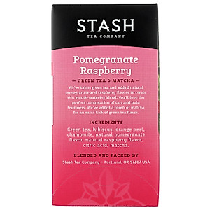 Stash Tea, Tea Pom Raspberry Matcha, 18 Count