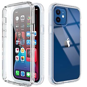 Cyberowl Compatible with iPhone 12 Case/iPhone 12 Pro Case 6.1 inch with Built-in Screen Protector Full-Body Rugged Slim Fit Shockproof Hard Plastic & Soft TPU Resistant Cover (Clear)