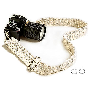 Clysuply Macrame Camera Strap For DSLR Camera. Adjustable Handwoven Universal Neck & Shoulder Strap Gift for Photographers