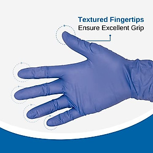 HCS Nitrile Exam Medical Gloves - [250] Rubber Gloves Disposable Latex Free Large - Chemo Rated Nitrile Disposable Gloves - Guantes Desechables De Nitrilo - Nitrile Gloves Large (250/ Box)