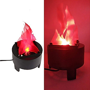 Homonic Led Fake Flame Lamp Mini 3D Flickering Fire Flame Light Electronic Night Light Prop Simulated Flame Lamp Realistic Silk Flame Effect for Christmas Indoor Campfire Party Decoration, US Plug