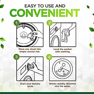 Renuv Laundry Detergent Sheets up to 100 Loads - Eco Friendly, Sustainable, Biodegradable & Liquidless Strips, 50 Sheets