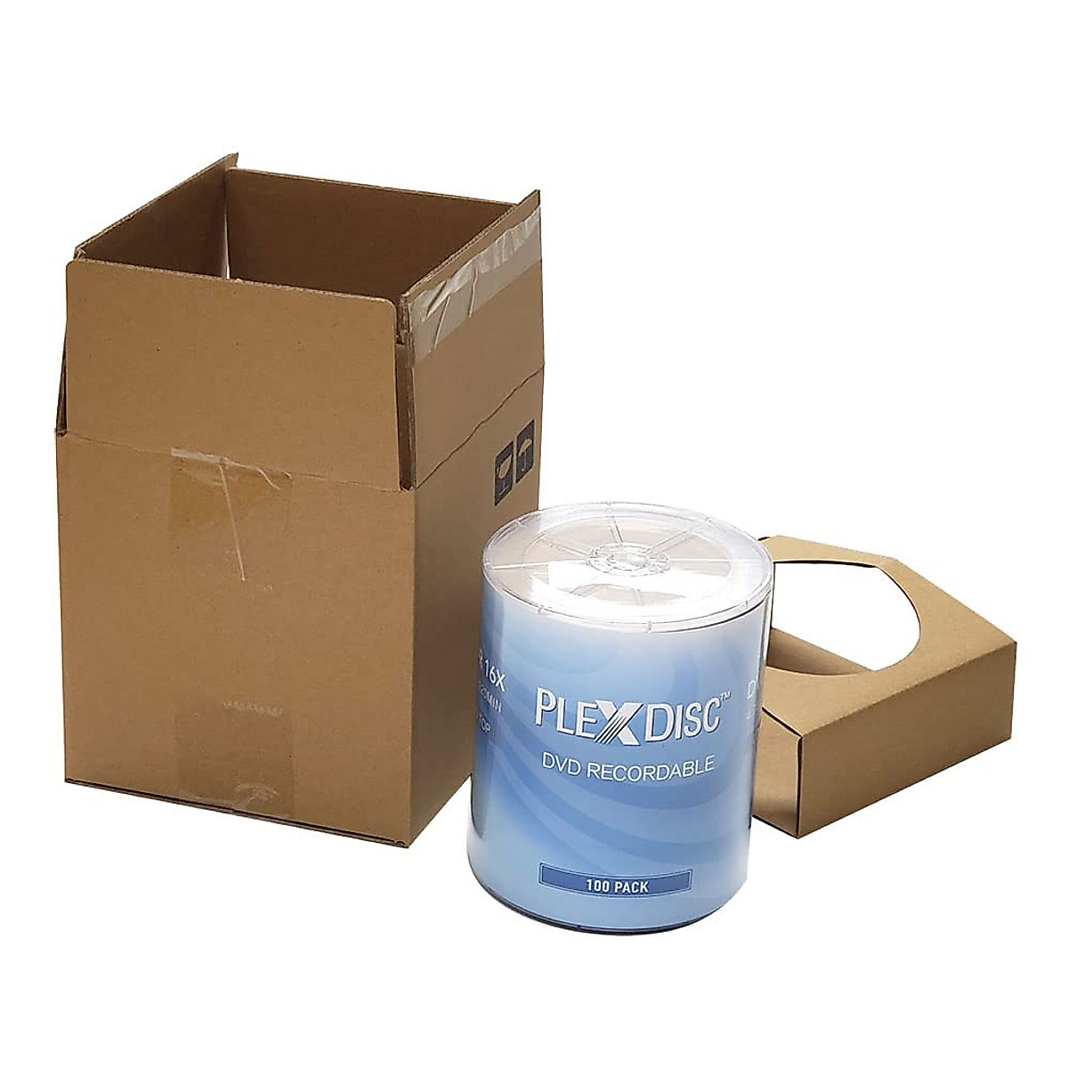 PlexDisc DVD-R 4.7GB 16x Branded Logo Recordable Media Disc - 100 Disc (No Container) FFP, Writable Blank DVDs for Movies, Music, Data Files - Blank DVD Discs 100 Pack