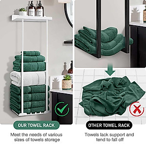 Hommtina Bathroom Towel Storage Black Towel Holder Bathroom Decor Aesthetic Towel Racks for Bathroom Bath Towel Storage (White)