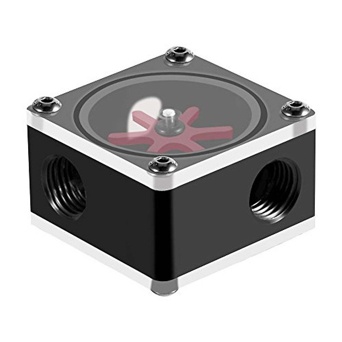 G1/4 Thread 6 Impeller 3 Ways Flow Meter Indicator Computer Flow Meter Water Flow Meter for PC Computer Water Cooling System, Easy to Install and Use (3 Ways)