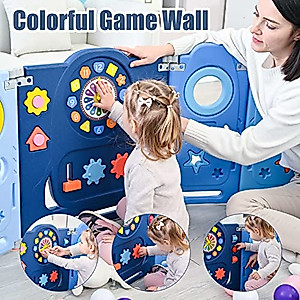 Baby Playpen, Yoleo Foldable Baby Playpen for Babies and Toddlers with Drawing Board, 15 Sq. Ft of Play Pen, Custom Shapes, Pre-Assemble and Easy to Storage, Play Yard for Babies Safety