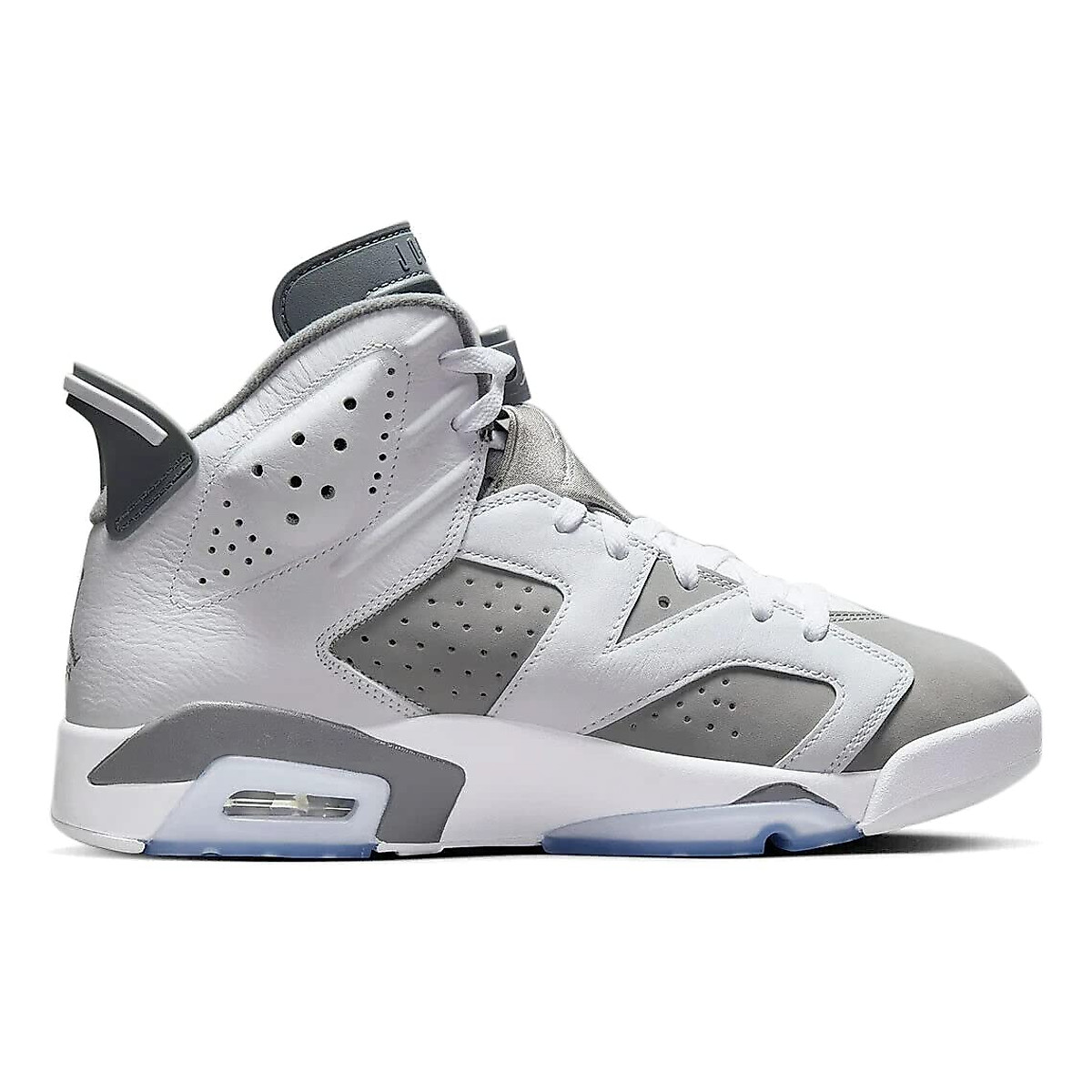 NIKE Air Jordan 6 Retro Men's Shoes Size-9 White/Medium Grey-cool Grey