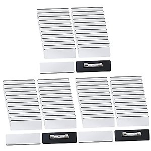 STOBOK 96 Pcs Office Gifts Gifts Office Magnets nametags Labels Name tag pin Custom Name Badge Stocking Name Tags Wood self Made Reel Crafting Supplies LED Name Card Metal