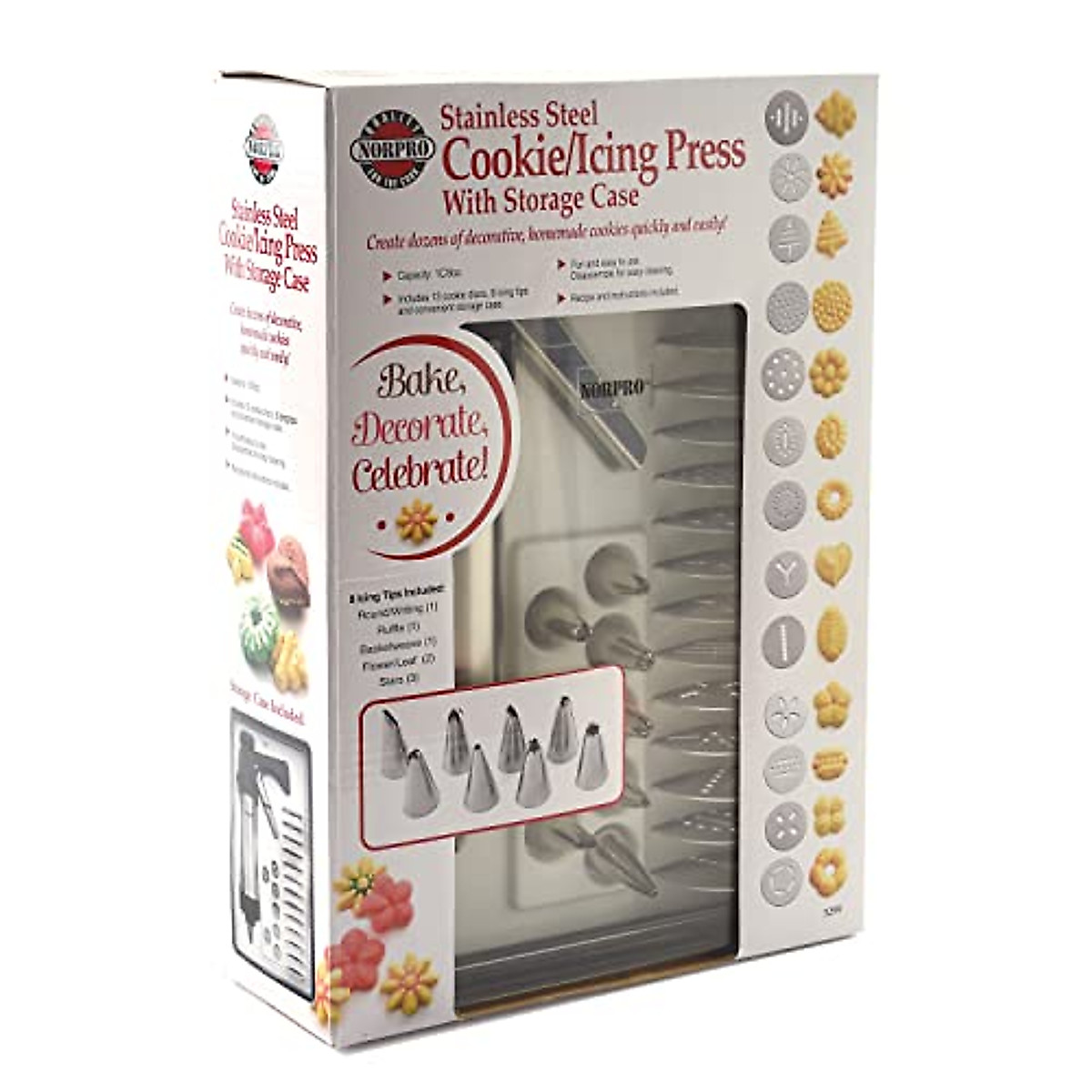 Norpro S/S Cookie/Icing Press with Case, Black