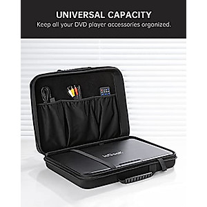ieGeek 16.9 inch Purple Portable DVD Player and 14.1-17.5 inch Carrying Travel Case