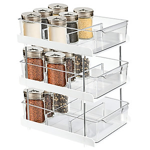 MANO 3 Tier Slide Out Under Sink Organizer with Pull Out Drawers Divided Under Cabinet Storage Shelf for Kithen Bathroom Countertop Organization