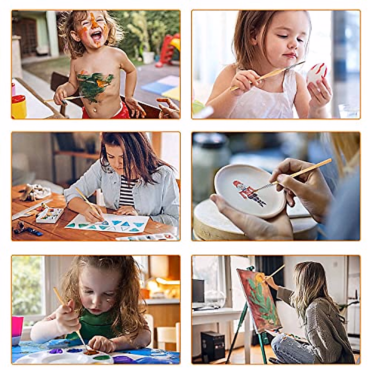 11Pcs Miniature Paint Brushes, Micro Detail Paint Brush Set，Fine Paint Brush, Triangular Grip Handles Art Brushes Perfect for Paint Brushes for Acrylic，Painting, Oil, Craft, Warhammer 40k (Wood Color)