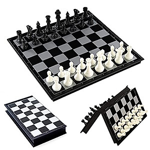 Luoyer 9.8 Inch Portable Travel Chess Set Magnetic Folding Chessboard Small Chess Board Game Sets Strategic for Teens Adults Beginners