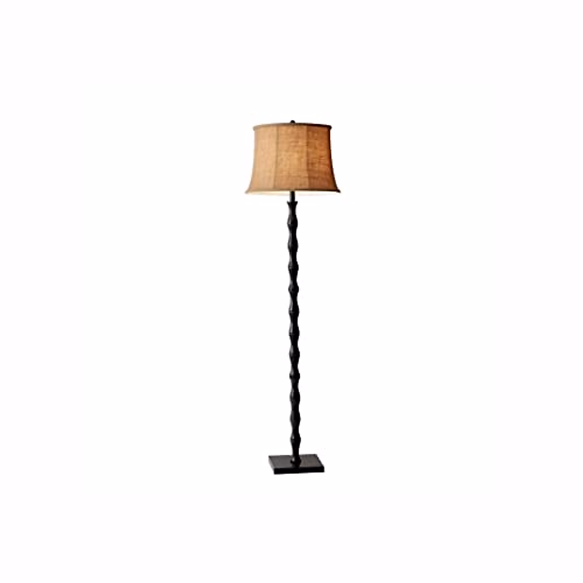 Adesso 1523-01 Stratton Floor Lamp, 62 in., 2 x 150 W Incandescent/CFL, Black/Brown, 1 Black Lamp
