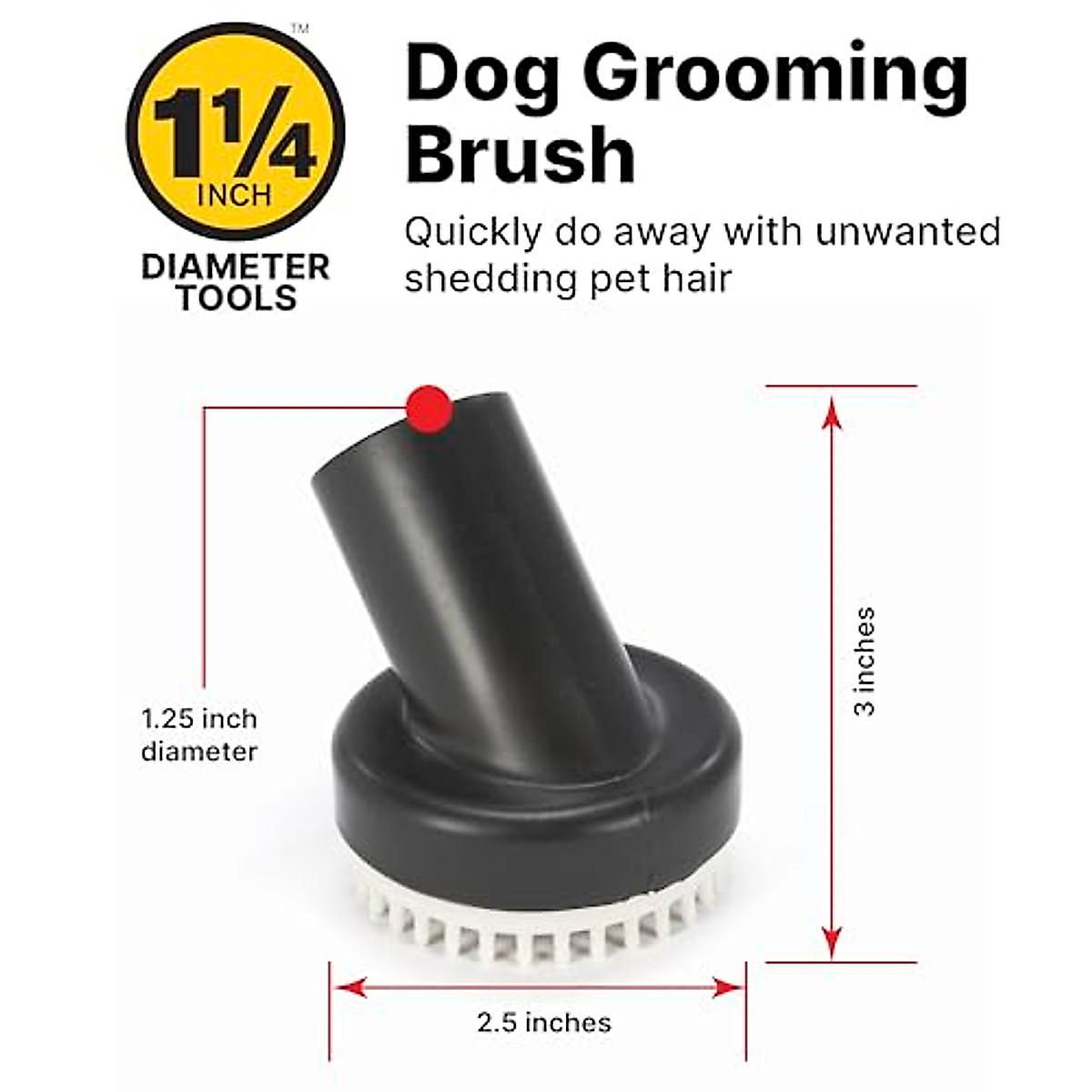 Shop-Vac 9190400 1.1/4-Inch Dog Grooming Tool,Black