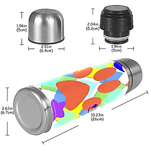 Stainless Steel Leather Vacuum Insulated Mug Abstract Thermos Water Bottle for Hot and Cold Drinks Kids Adults 16 Oz