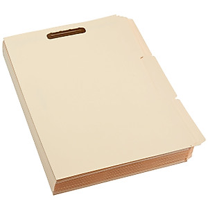 Amazon Basics Manila File Folders with Fasteners, Letter Size, 100-Pack, Light Brown
