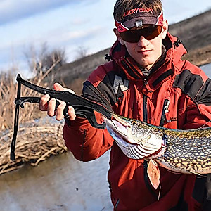 Vufprye Fishing Pliers, Upgraded Fish Lip Grippers,Aluminum Fishing Pliers Hook Remover Split Ring,Ice Fishing Gear Fishing Gifts for Men (Blue)