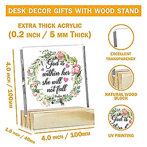 Inspirational Christian Gifts with Bible Verses and Prayers Religious Gifts for Women Men, Prayer Room Decor, Easter Gift Christmas Gifts, Desk Decor Gifts Made in Acrylic Wood Stand - JY274