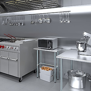 14 in. x 30 in. Open Base Stainless Steel Work Table | Residential & Commercial | Food Prep | Heavy Duty Utility Work Station | NSF