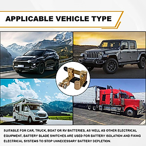 Top Post Knife Blade Master Switch, Solid Brass Knife Blade Master Switch 12V/25V Knife Power Shut Off Isolator for Auto Car RV-Marine Boat Truck Vehicle, Battery Cut Off Shut Off Switch, Negative