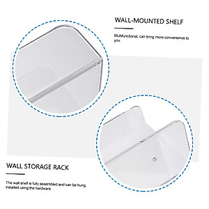 VOSAREA 1pc Shelf Wall Floating Clear Shelves Nail Polish Holder Nail Polish Display Rack Clear Display Case Book Shelves Clear Stand Storage Rack Acrylic Nail Polish Stand Multifunction