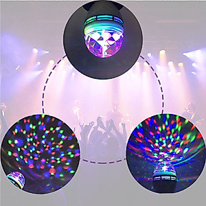 Asng Rotating LED Strobe Bulb Multi Changing Color Crystal Stage Light E27 Base