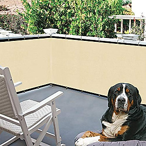 DearHouse Balcony Privacy Screen Cover, 3.5ft x16.5ft Privacy Screen Balcony Shield for Porch Deck Outdoor Backyard Patio Balconys, Includes 35 pc Cable Ties