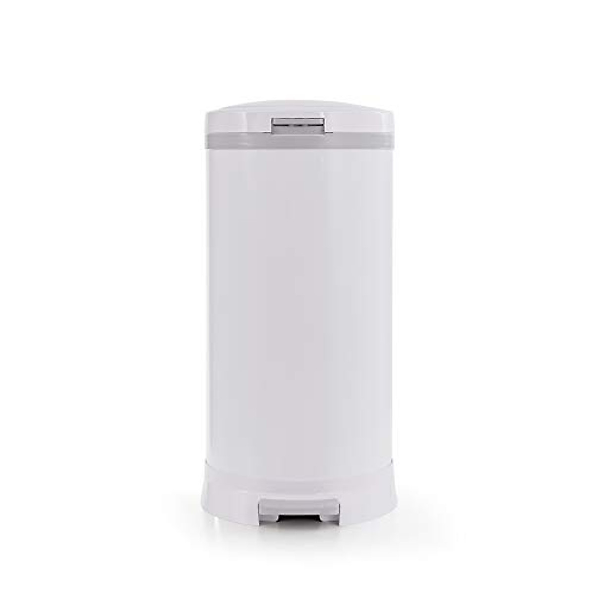 Bubula Step Premium Steel & Aluminum Diaper Waste Pail with Air Tight Lid and Security Lock for Nursery or Any Room Use, White