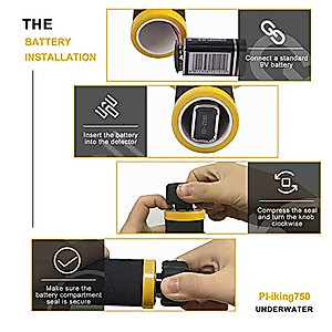 wedigout Metal Detector 100Feet Underwater Fully Waterproof Pin Pointer Handheld Pulse Induction Targeting with Vibration LED