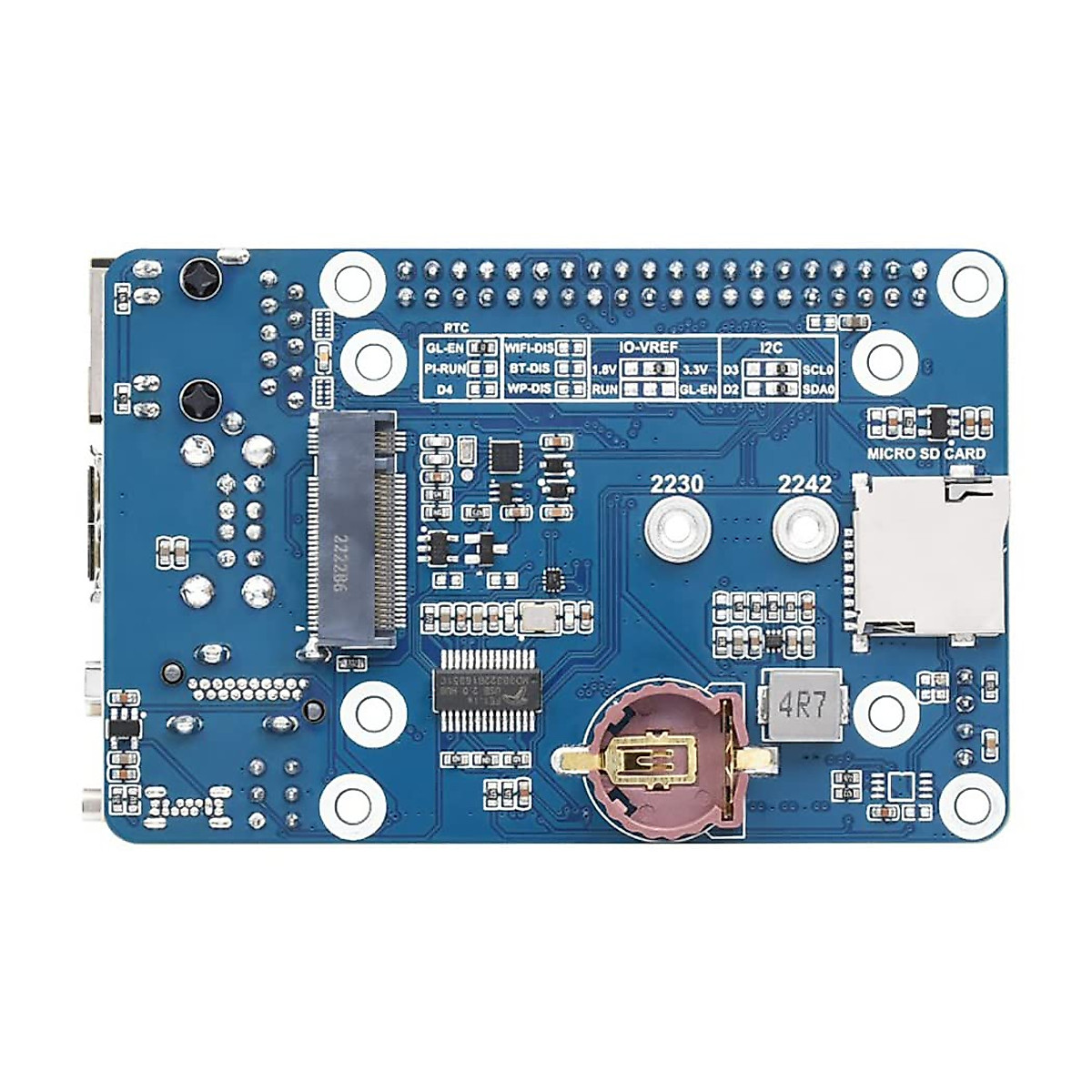 Mini Base Board (C) for Raspberry Pi Compute Module 4 (CM4), 40PIN LCD Connector, Gigabit Ethernet RJ45 Interface