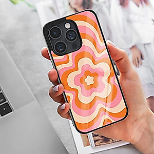 Flower Printing Phone Cases Kawaii for Girls Aesthetic iPhone 5 6 7 8 11 12 13 14 Pro Max Plus Mini Xr Xs SE, Samsung Note 7 8 9 10 20 Ultra Plus, Moto G100 Edge S, Pixel 6 6Pro 7 Pro, (Orange)