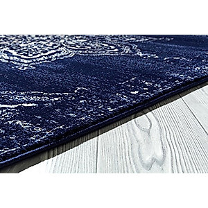 5934 Distressed Navy 8 x 10 Area Rug Carpet Large New