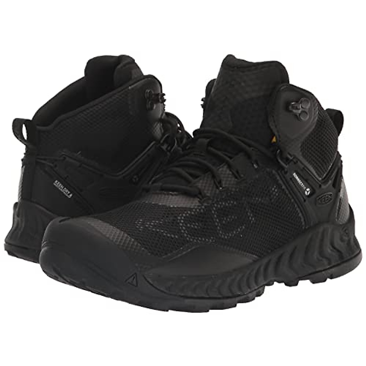 KEEN Men's NXIS Evo Mid Height Waterproof Hiking Boots, Triple Black, 11.5