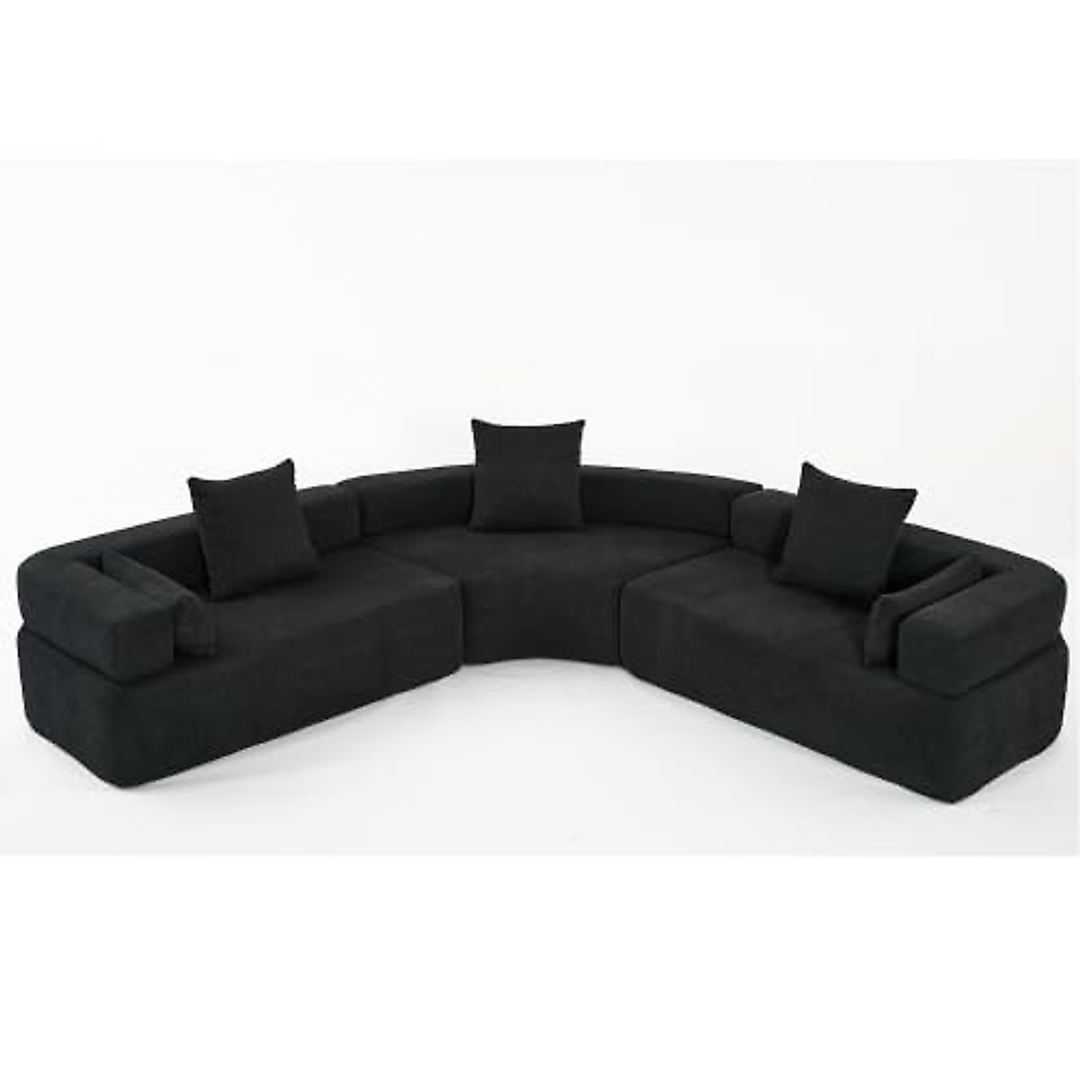 Guo Baitur Oversized Couch – Curved Sofa Bed for Living Room, Boucle Fabric, Unique Design