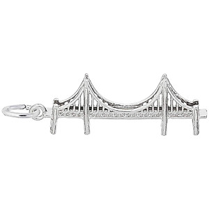 Rembrandt Charms Golden Gate Bridge Charm, Sterling Silver