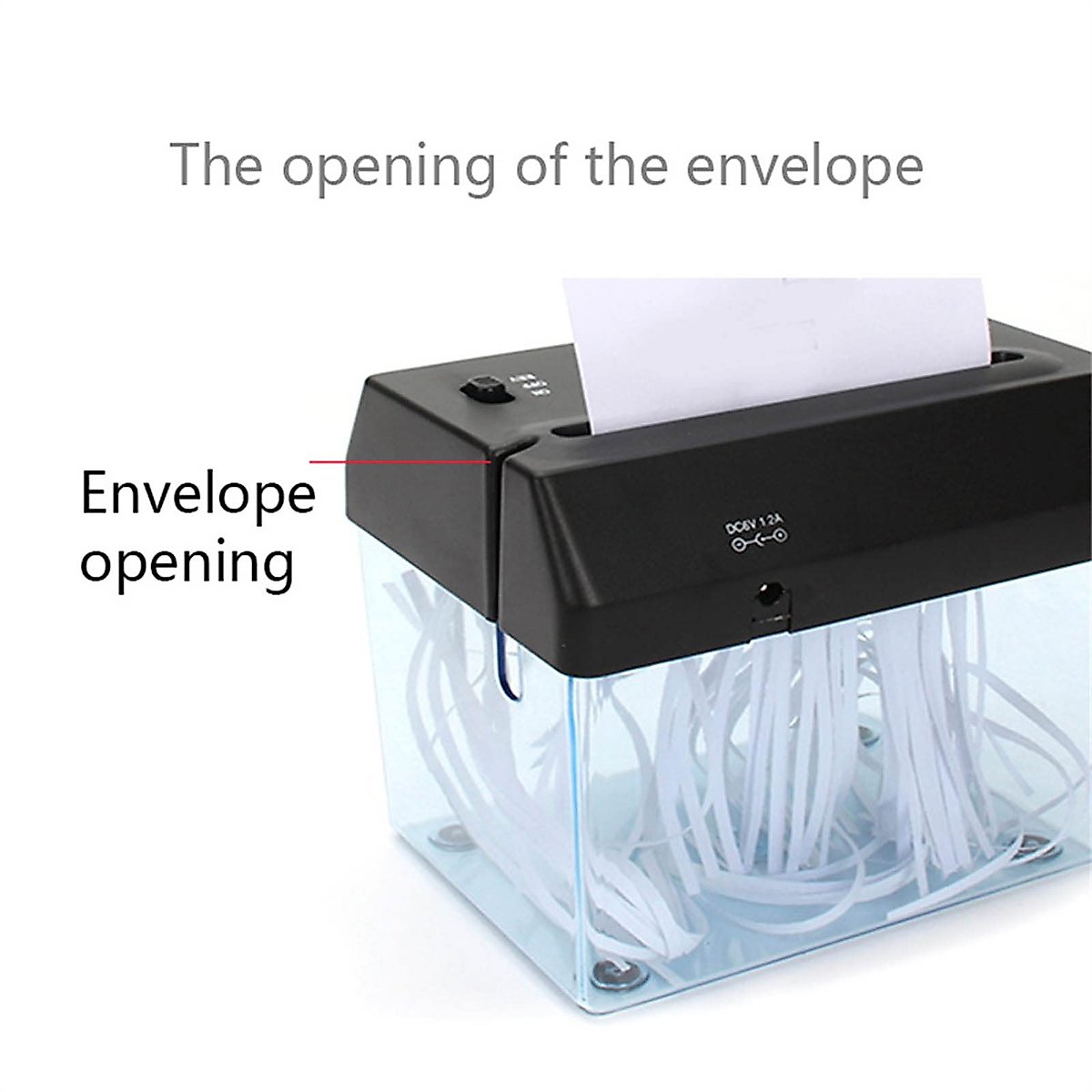 USB Paper , A6 Micro Cut Paper with Letter Opener Function Portable Mini Paper for Paper, Invoices, Receipts, PP Plastic, USB or Battery Powered