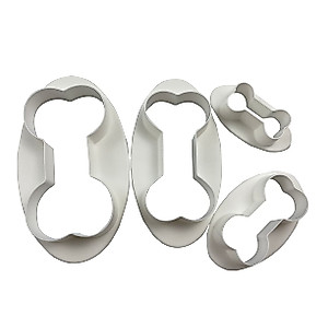 Dog Bone Cookie Cutters 4Pcs/Set, Christmas Gingerbread house Dog Treats Cookie Cutter, Dog Bone Shapes Cutters, Homemade Dog Biscuit Treats