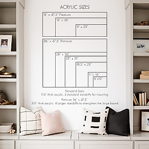 Dry Erase Acrylic Calendar for Wall, Clear Modern Calendar