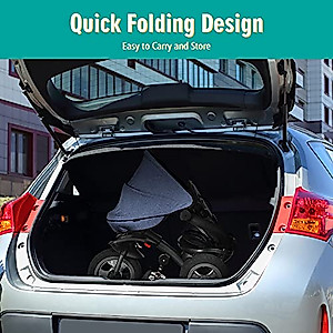 BABY JOY Toddler Tricycle, 7 in 1 Folding Steer Trike w/Rotatable Seat, Adjustable Canopy, Push Handle, Guardrail, Safety Harness, Brakes, Cup Holder & Storage, Tricycle for Toddlers Ages 1.5-5 (Blue)