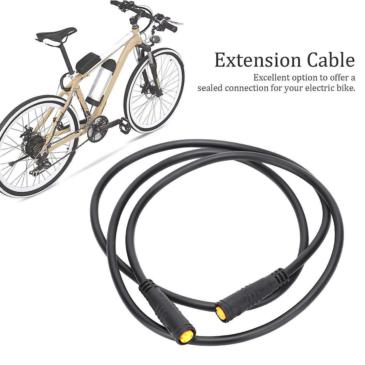 Demeras Cable Connector Conversion Waterproof 3pin Adapter Cable Accessory for Electric Bicycle (Yellow) Accesorios modificados para bicicletas eléctricas