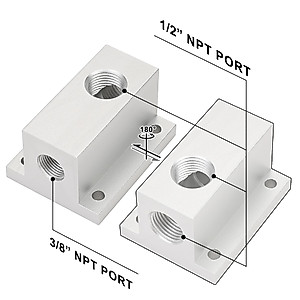 HOOTSUM Compressed Air Outlet Kit for 3/4 Inch Tubing System with 1/2 Inch NPT Outlet Port, Equipped with Straight Air Piping Fittings and Ball Valve