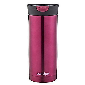 Contigo Huron Snapseal Travel Mug, Stainless Steel Thermal Mug, Vacuum Flask, Leakproof Tumbler, Coffee Mug with BPA Easy-Clean Lid, Vivacious, 470 ml