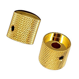 JD.Moon Pack of 4pcs Brass Dome Knob Volume Tone Control Knobs for Electric Guitar Bass Screw Type (Gold)