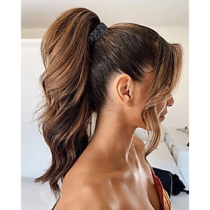 FRDTLUTHW 1.77Inch Small Hair Claw Clips for High Ponytail, Rhinestone Shark Hair Clips for Women Thick Long Hair(Pack of 3)