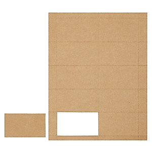 Juvale 1000 Piece Blank Printable Business Cards 3.5 x 2, Kraft Paper Perforated Cardstock for Inkjet and Laser Printers, 10 Cards Per Sheet (Brown)
