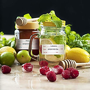 2 Rolls 1000 Pieces Dissolvable Food Labels Food Prep Canning Labels Removable Food Stickers for Home or Restaurant Canning Food Container Food Rotation, Red and Blue