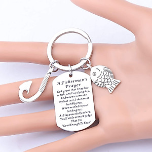 WSNANG Fisherman Anglers Gift A Fisherman's Prayer Keychain Fishing Lover Gift Fishing Lure Jewelry (Fisherman Prayer DT)