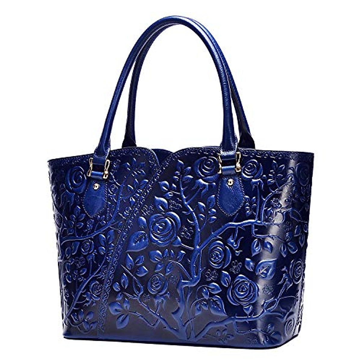PIJUSHI Designer Handbags For Women Floral Purses Top Handle Handbags Satchel Bags (22328 Blue